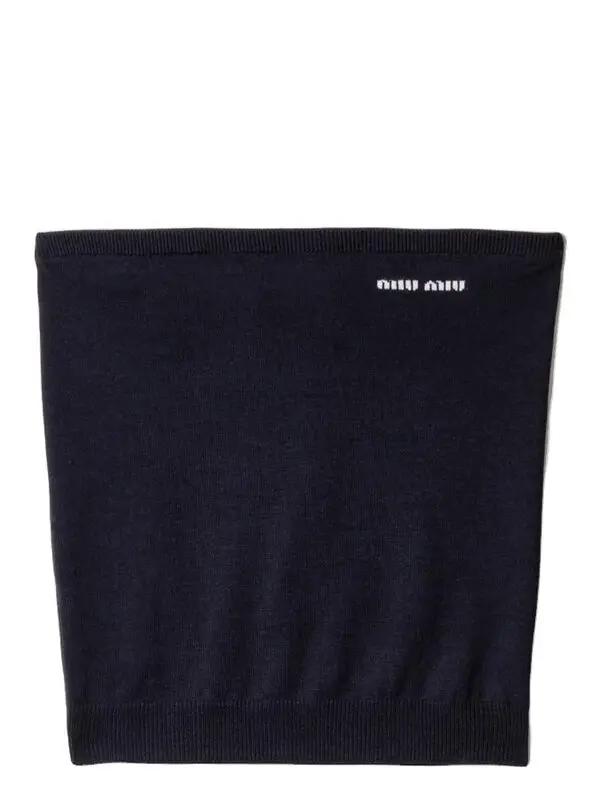 Miu Miu Plain Knit Wool Tube Top - Navy
