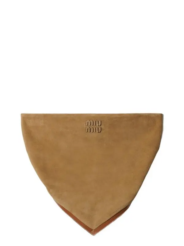 Miu Miu Suede Bandana Top - Malt Beige