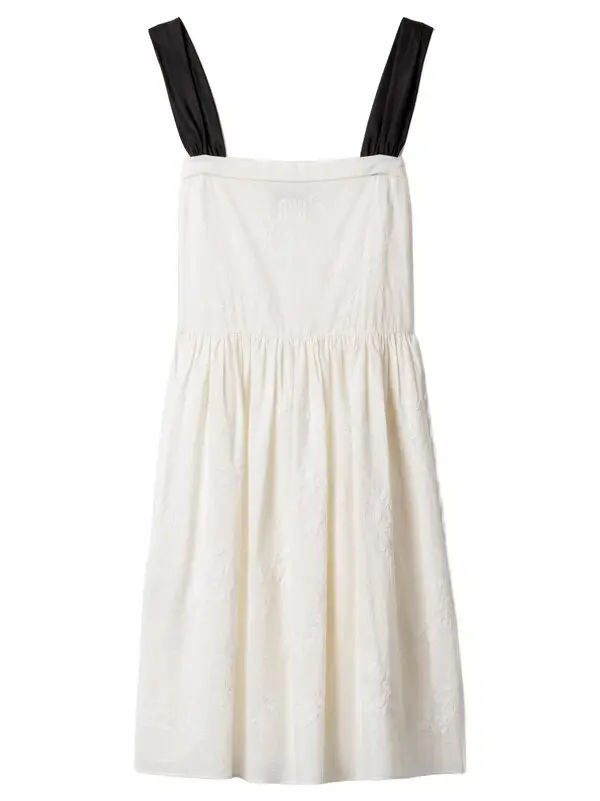 Miu Miu Embroidered Batiste Dress - Ivory