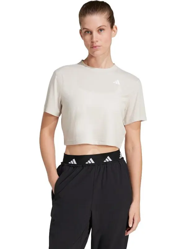 Adidas Train Essentials Boxy Cropped T-shirt - Beige