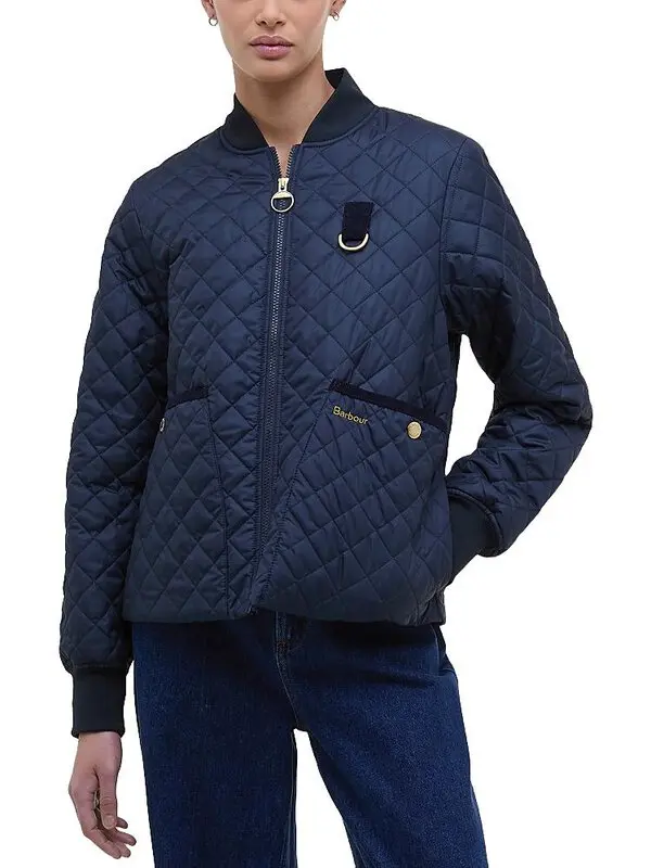 Barbour Reyna Quilted Bomber Jacket - Dark Navy