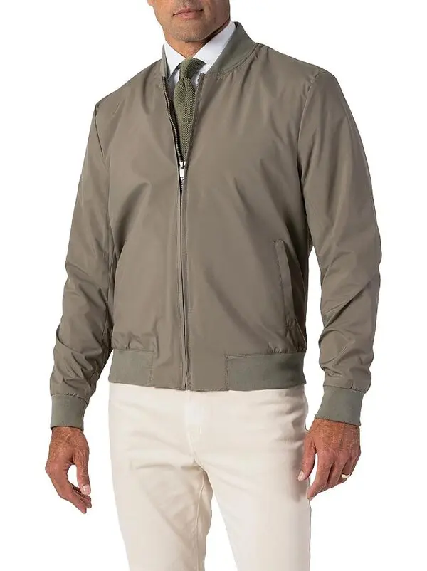 Robert Talbott Jackson Baseball Jacket - Taupe