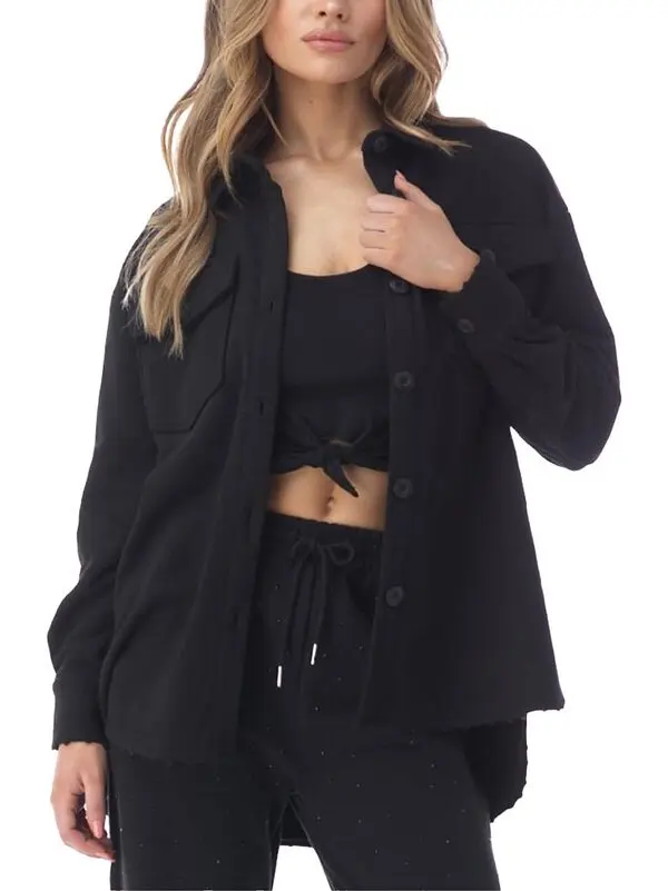 Heaven Button-down Shirt Jacket - Black