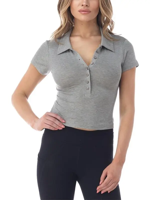 Heaven Crop Polo - Grey