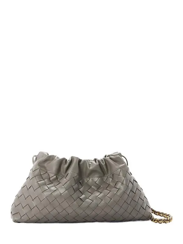Bottega Veneta Intrecciato Leather Shoulder Bag - Basalt/muse Brass