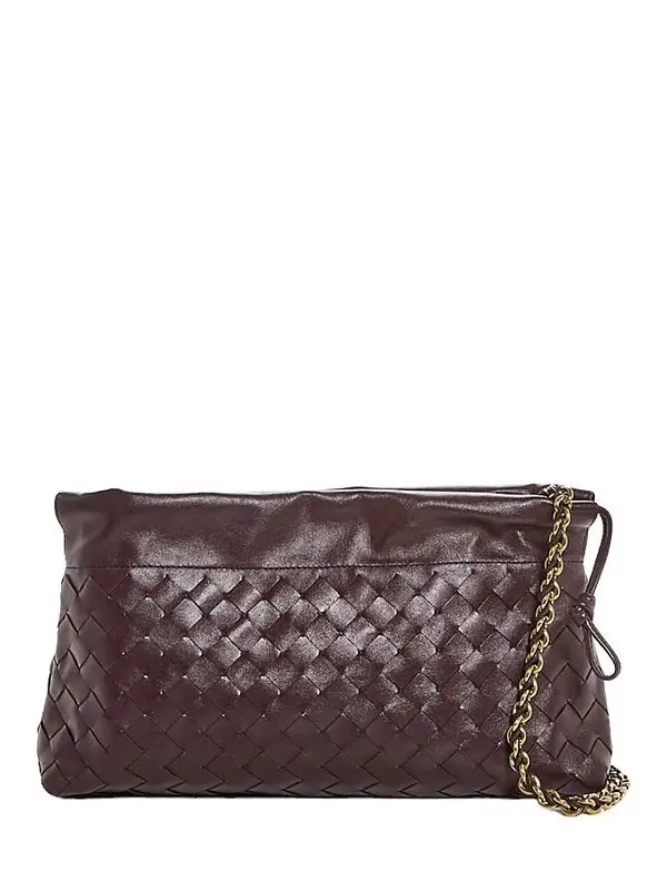 Bottega Veneta Intrecciato Leather Shoulder Bag - Mahogony