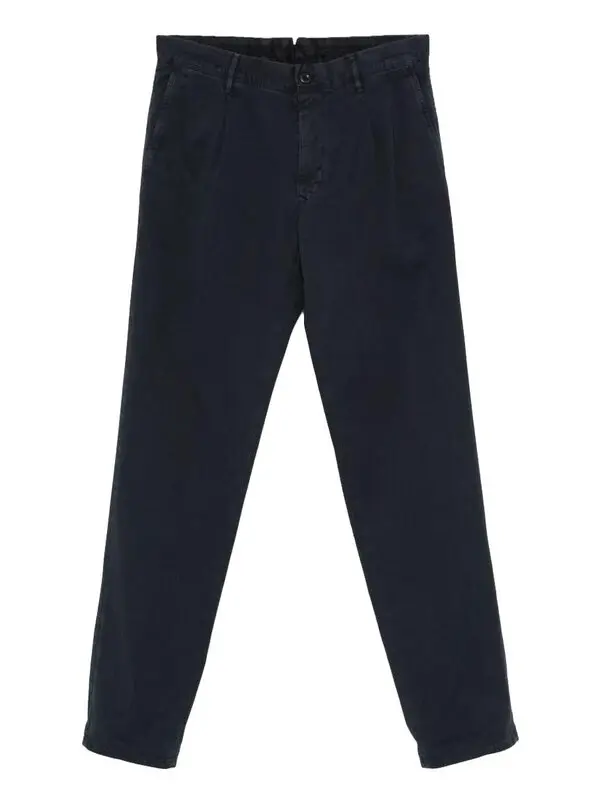 Incotex Cotton Trousers With Pleats - Blue