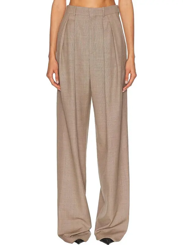 Saint Laurent Straight Leg Pant - Taupe Beige