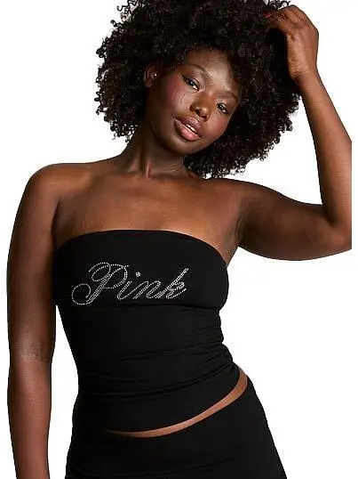 Pink All-day Cotton™ Tube Top - Black