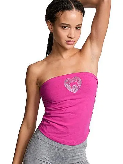 Pink All-day Cottonâ¢ Side-ruched Tube Top - Pink