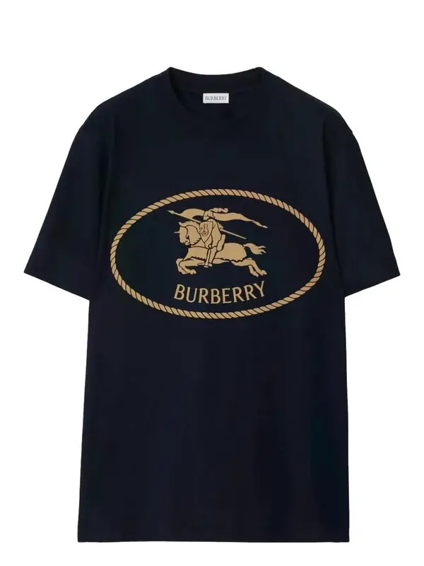 Burberry Knight-stamp Cotton T-shirt - Blue