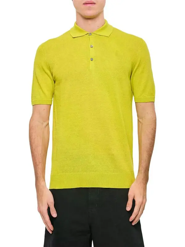 DRUMOHR Linen-cotton Polo Shirt - Yellow