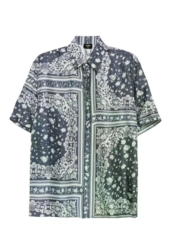 Fendi Bandana-print Shirt - Blue