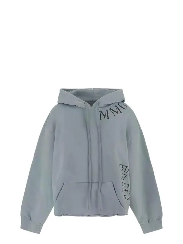MAISON MARGIELA Logo-print Hoodie - Blue