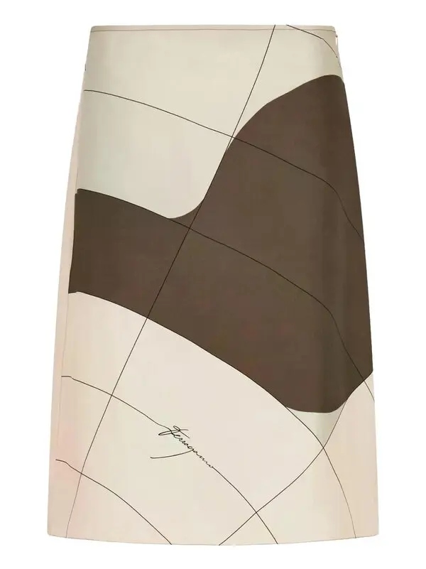 FERRAGAMO Printed Silk Midi Skirt - Pink
