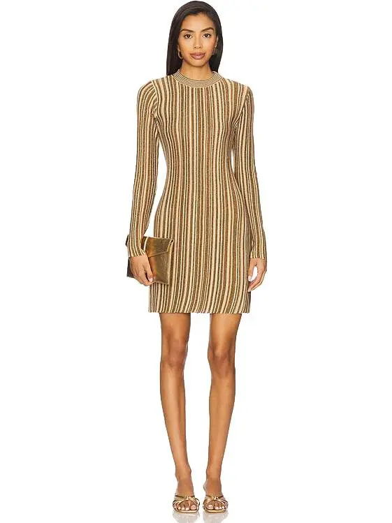 Veronica Beard Jane Metallic Dress - Gold & Bronze