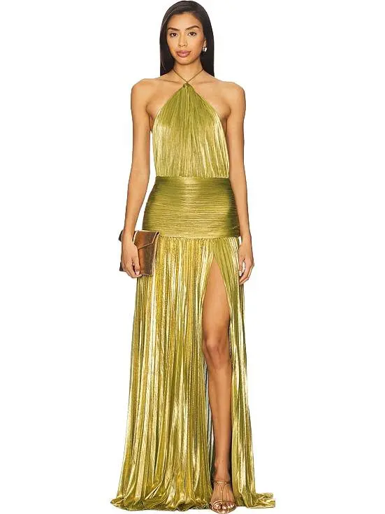 Retrofete Thalia Dress - Metallic Peridot