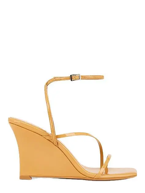 Jeffrey Campbell Highlight Wedge Sandal - Light Tan Patent