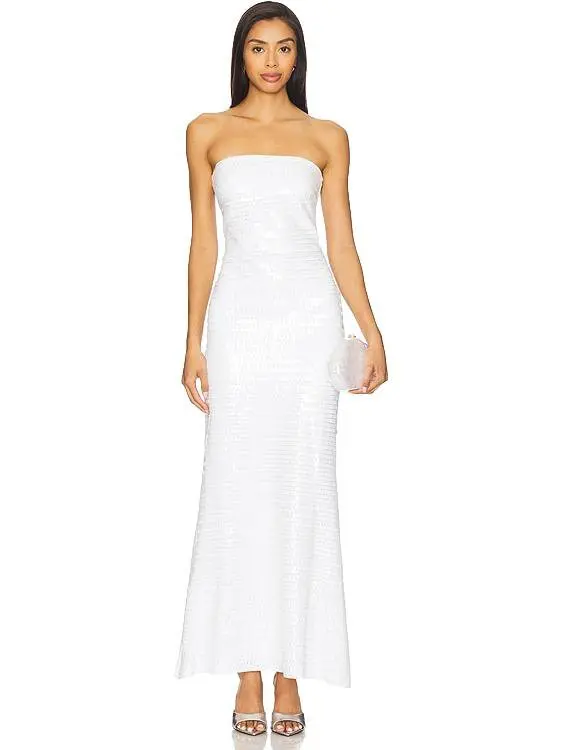 SIMONMILLER Sculpty Strapless Sequin Dress - Macadamia