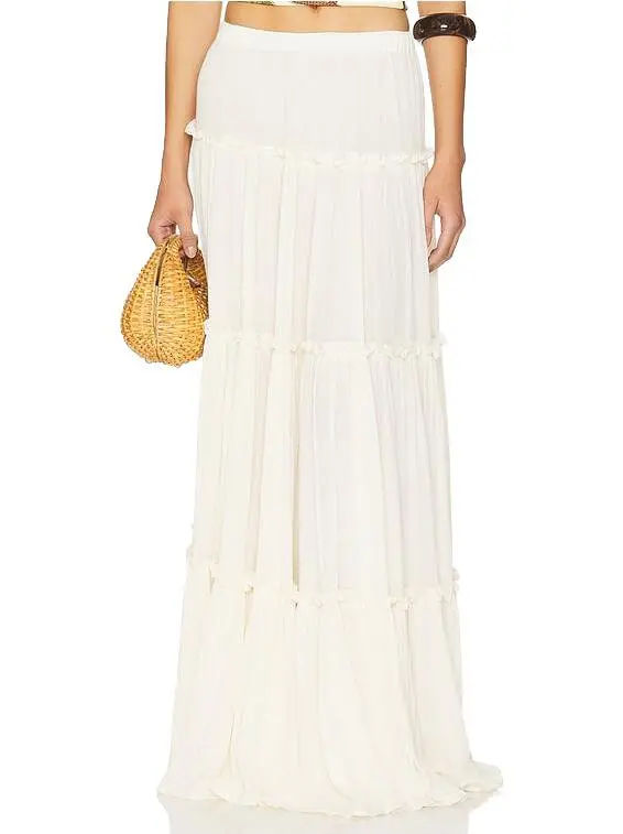 Tularosa Tiered Maxi Skirt - Ivory