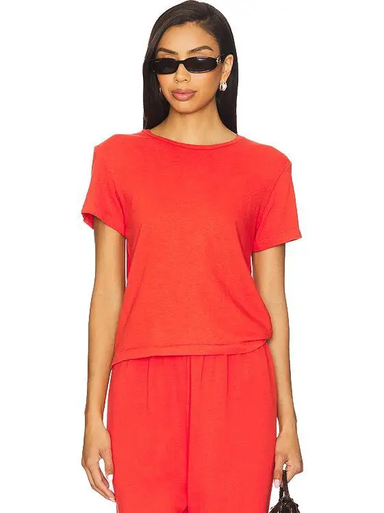 PERFECTWHITETEE Recycle Cotton Slim Crew Tee - Red