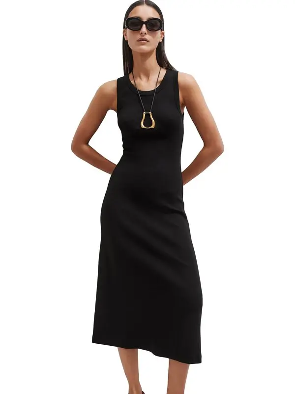 ME+EM Ultimate Tank Midi Dress - Black