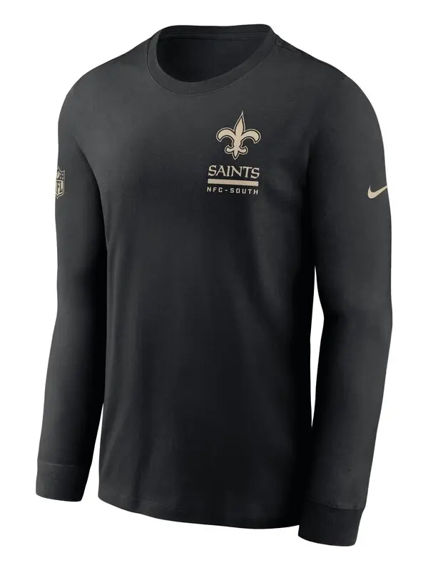 Nike New Orleans Saints Sideline Team Issue Dri-fit Nfl Long-sleeve T-shirt - Black