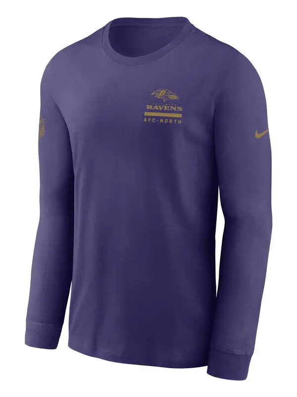 Nike Baltimore Ravens Sideline Team Issue Dri-fit Nfl Long-sleeve T-shirt - Purple