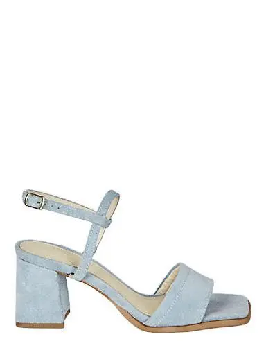 Intentionally Blank Validated Ankle Strap Block Heels - Light Blue