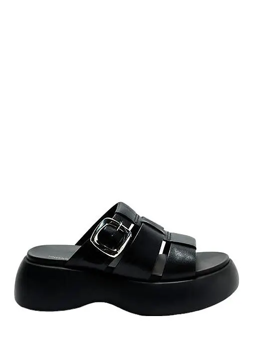 Intentionally Blank Nell Platform Slide Sandals - Black