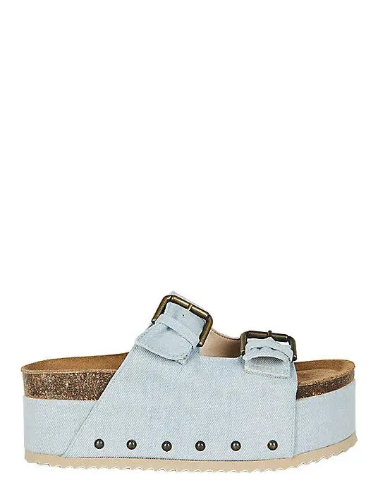 Intentionally Blank Cooper-2 Platform Slide Sandals - Light Blue
