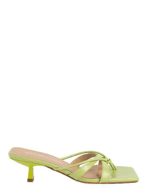 Intentionally Blank Eli Thong Kitten Heels - Green