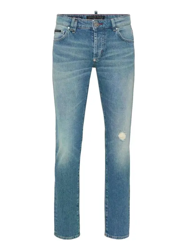 Philipp Plein Logo-patch Jeans - Blue