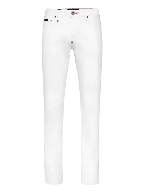 Philipp Plein Skulls Embellished Jeans - White