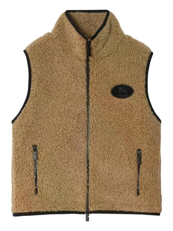 Burberry Cropped Fleece Gilet - Neutrals