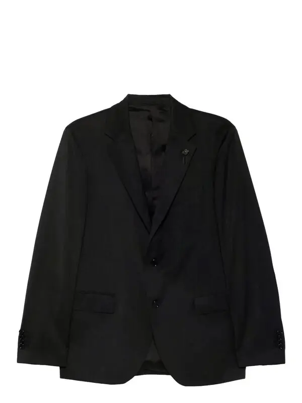 LARDINI Single-breasted Blazer - Black