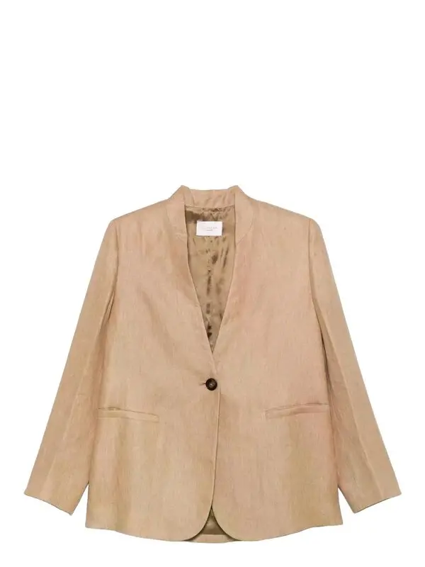 SLOWEAR Linen-blend Blazer - Brown