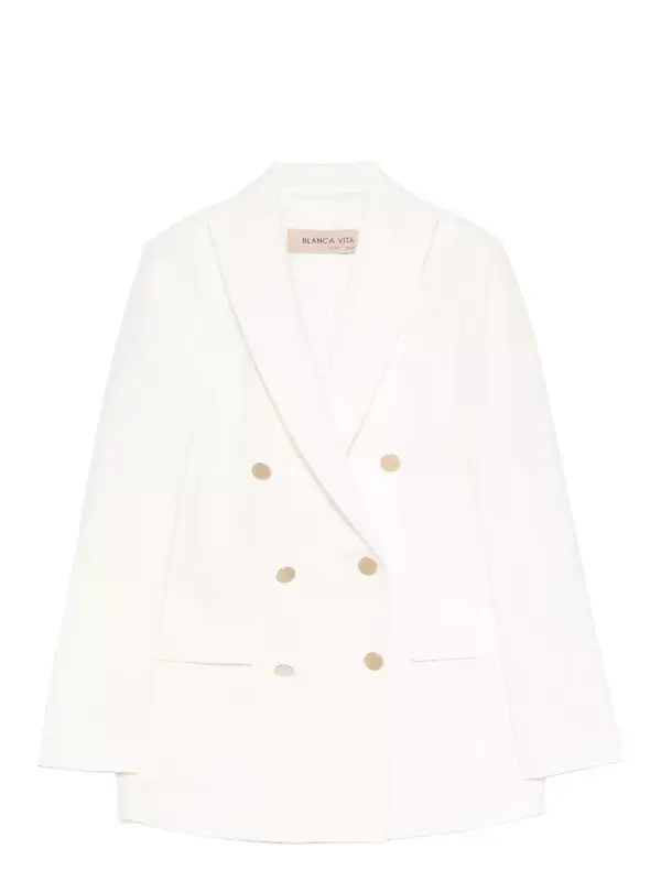 BLANCA VITA Double-breasted Blazer - White