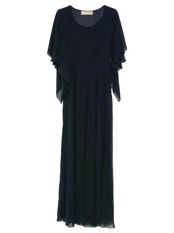 BLANCA VITA Pleated Maxi Dress - Blue