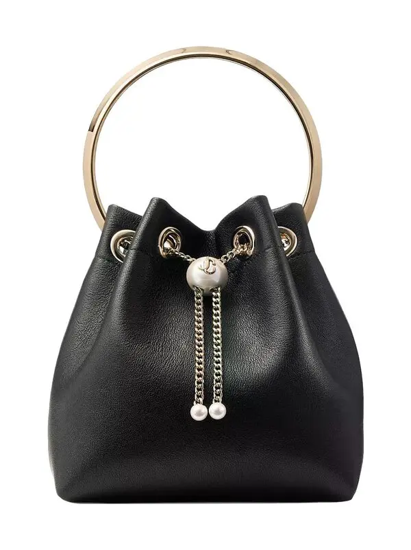 JIMMY CHOO Bon Bon Mini Bucket Bag - Black