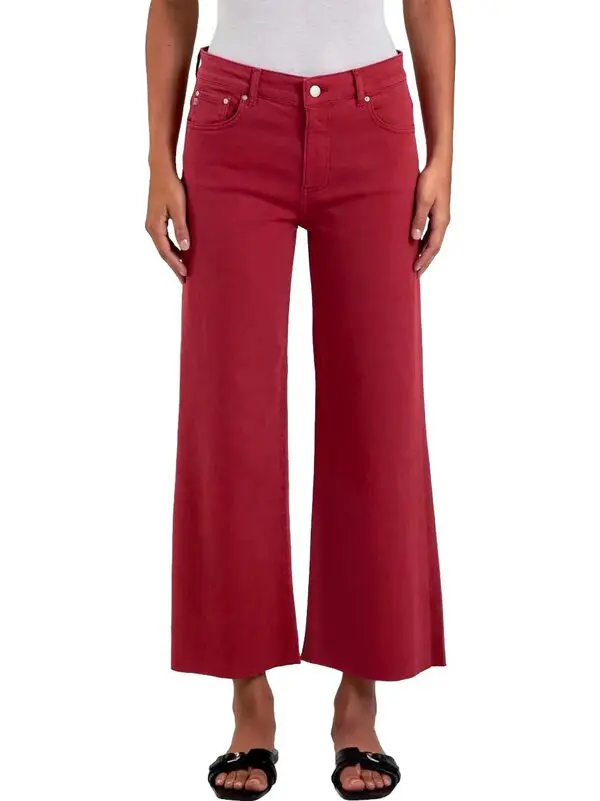 Ag Cotton-blend Flare Cropped Jeans - Red