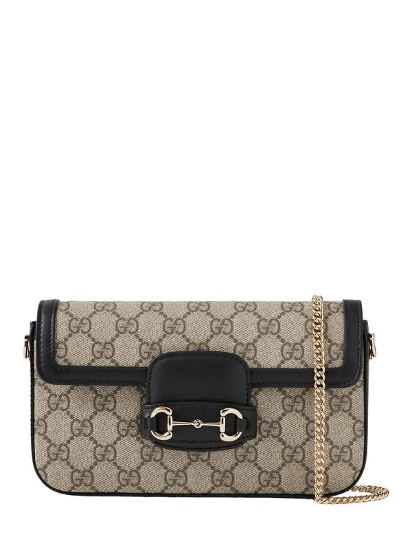 Gucci Horsebit 1955 Embellished Shoulder Bag - Brown