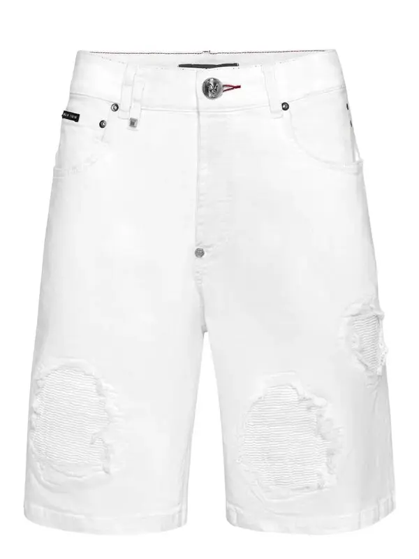Philipp Plein Formentera Skulls Shorts - White