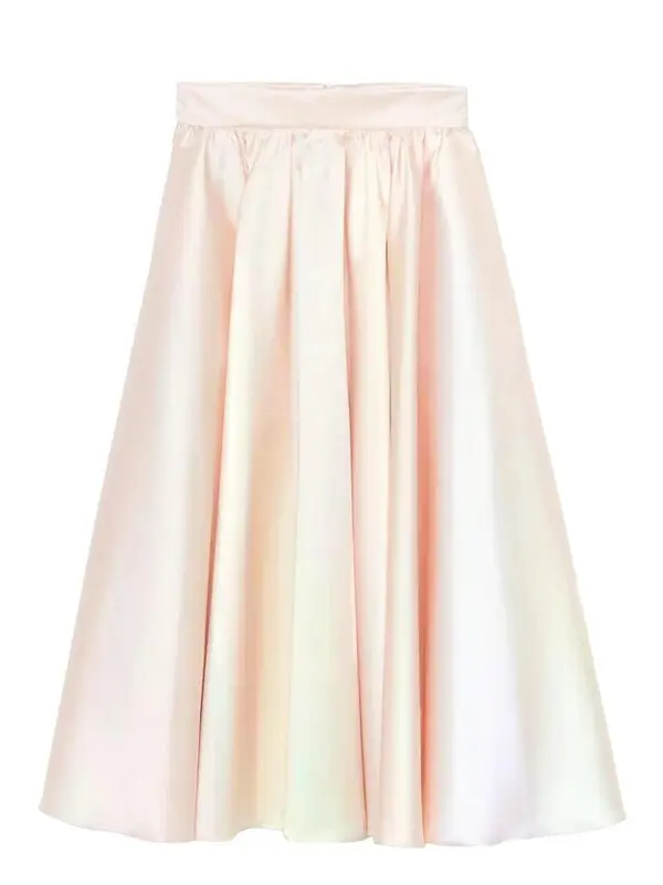 BLANCA VITA Satin Midi Skirt - Neutrals