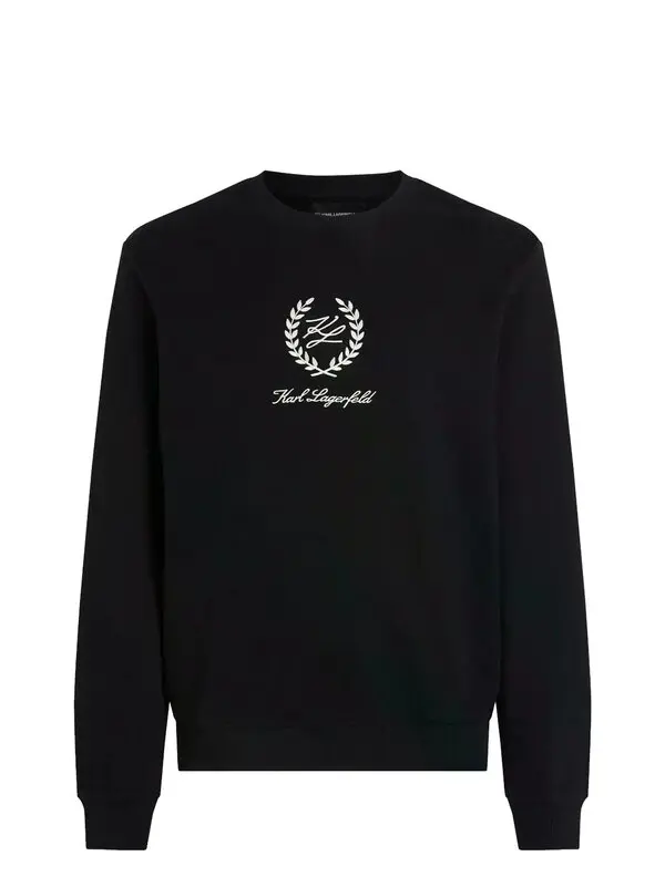 Karl Lagerfeld Embroidered-logo Sweatshirt - Black