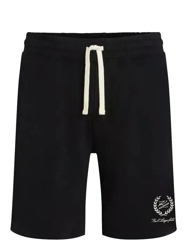 Karl Lagerfeld Logo-embroidered Track Shorts - Black