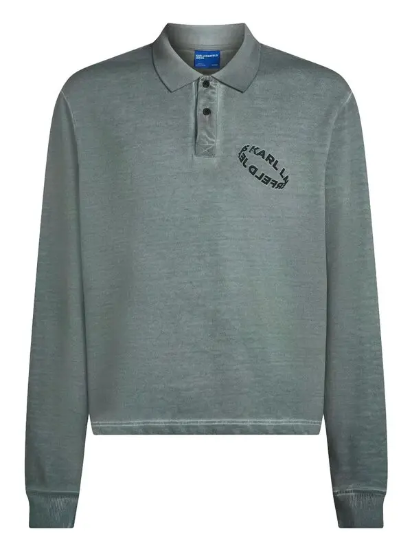 Karl Lagerfeld Logo-print Polo Sweatshirt - Grey