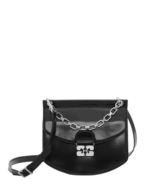 GANNI Logo-plaque Cross Body Bag - Black