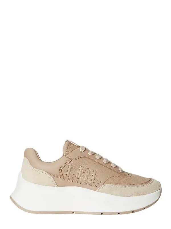Ralph Lauren Franky Leather & Suede Sneaker - Sand Dune