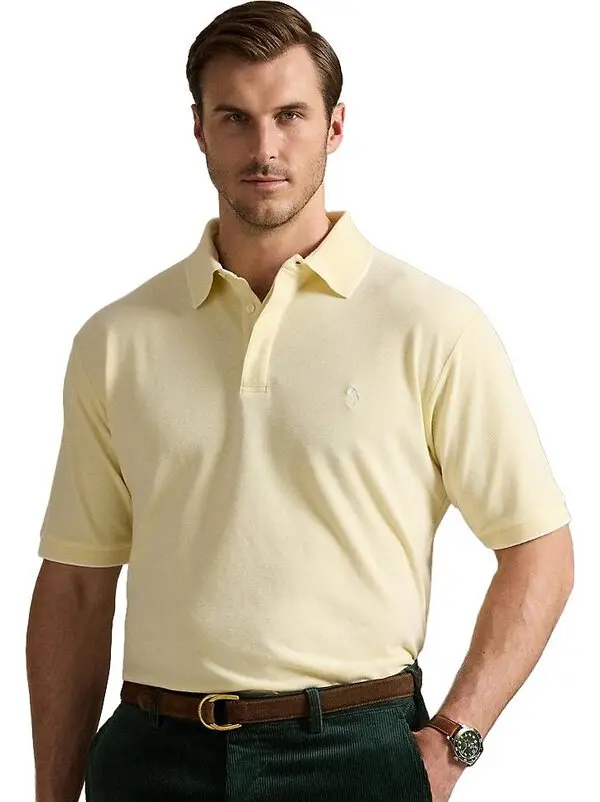 Ralph Lauren Stretch Oxford Mesh Polo Shirt - Wicket Yellow/white